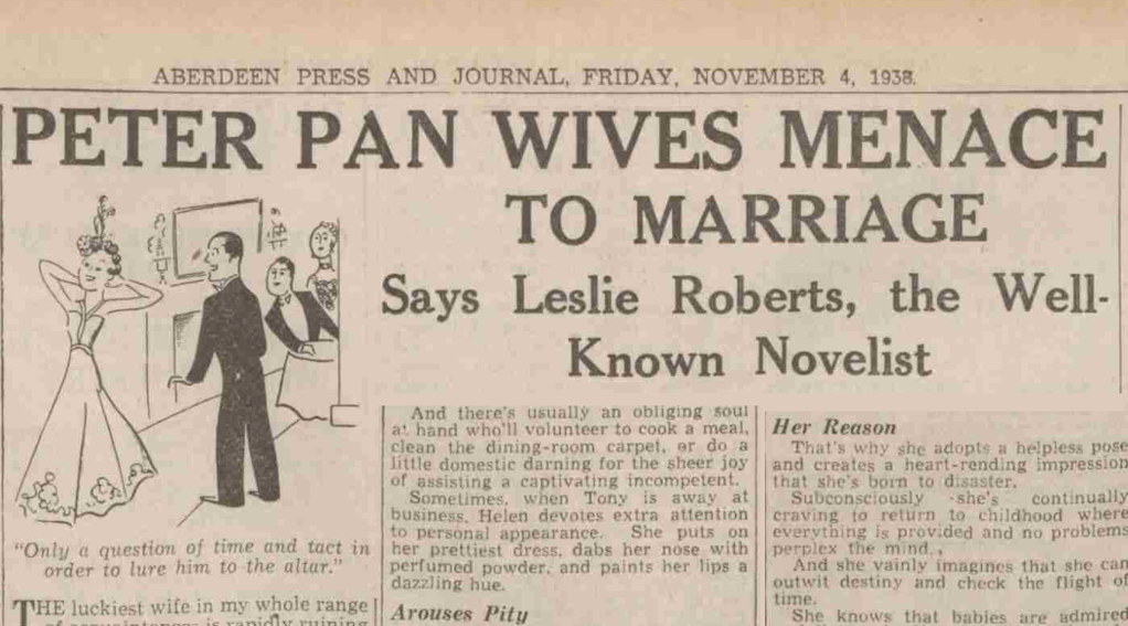 Peter Pan Wives Menace To Marriage | Gynocentrism and its Cultural Origins