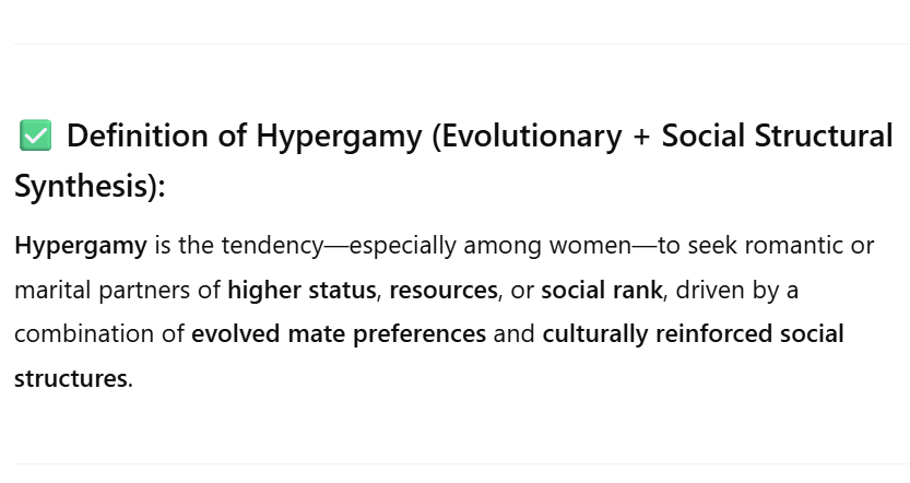 Evolutionary & Sociological Definitions of Hypergamy: a Synthesized ...